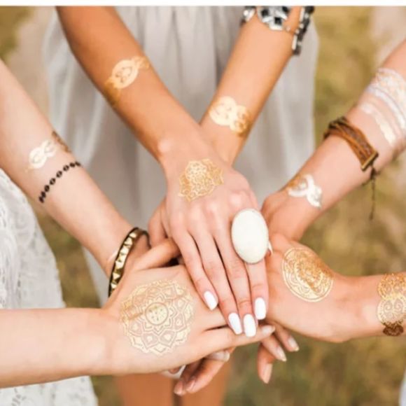 Accessories | 4 Sheets Metallic Gold Silver And Black Body Art ...